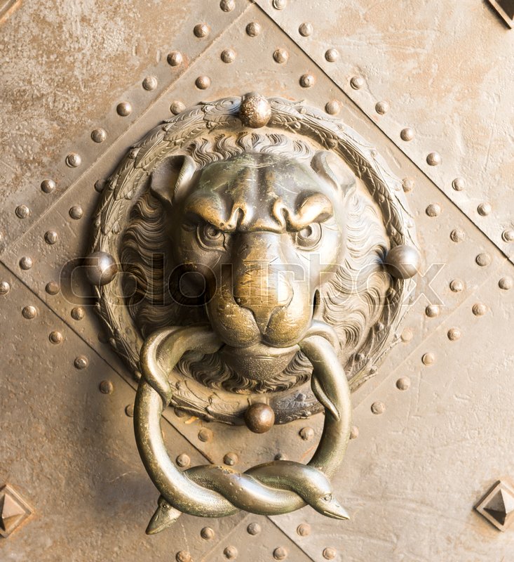Retro lion metal handle | Stock image | Colourbox