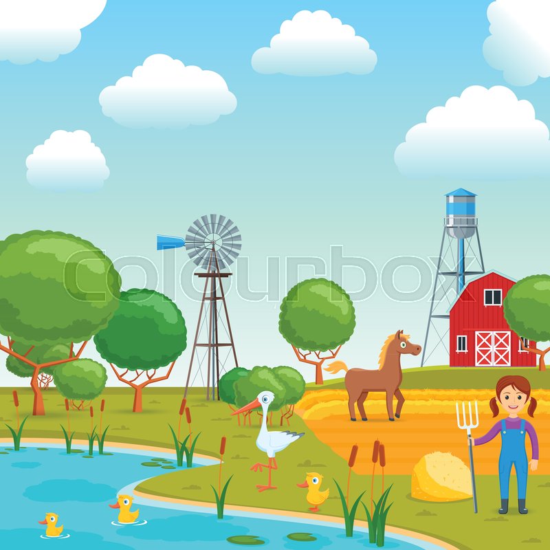 Cartoon concept on a agricultural ... | Stock vector | Colourbox