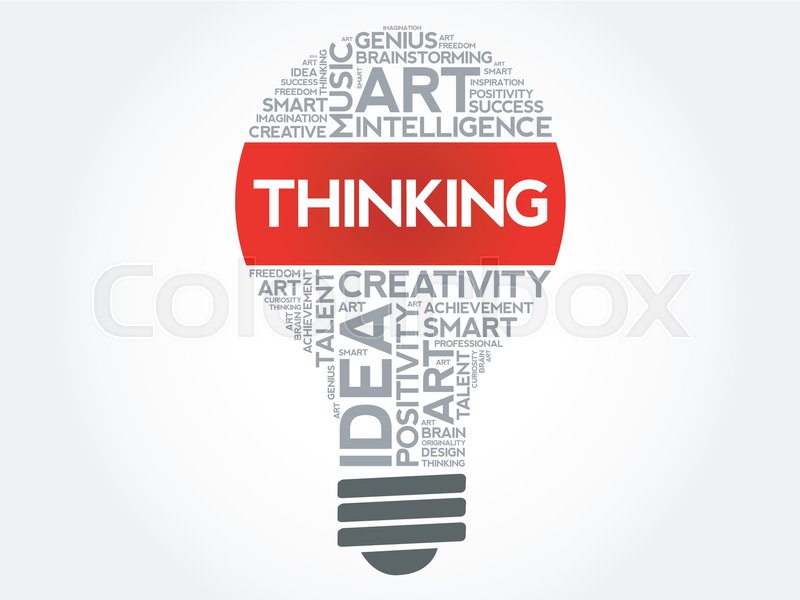 Thinking bulb word cloud concept | Stock vector | Colourbox