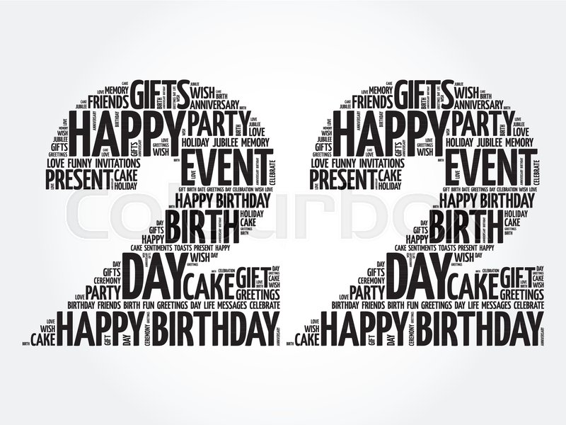 Happy 22nd birthday word cloud collage ... | Stock vector | Colourbox