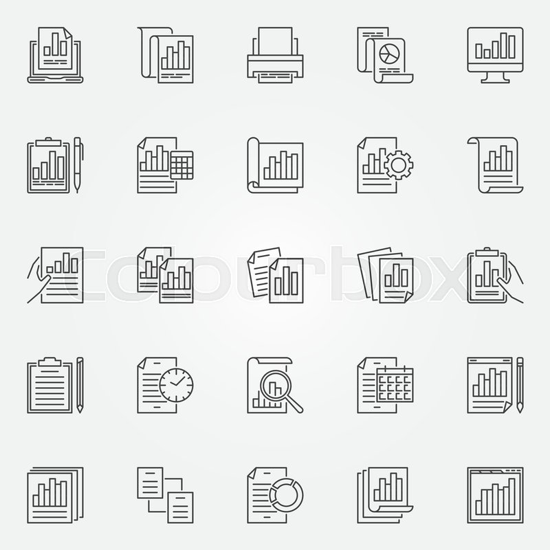 Report icons set. Vector business ... | Stock vector | Colourbox