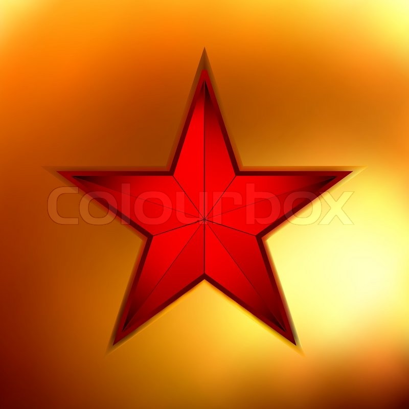 Illustration of a Gold star on red ... | Stock vector | Colourbox