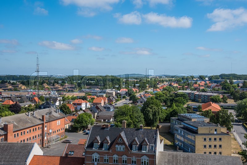 Udsigt over byen Vordingborg på ... | Stock foto | Colourbox