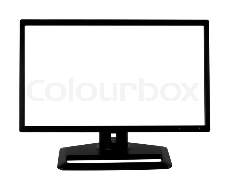 Black computer LCD monitor isolated on ... | Stock image | Colourbox