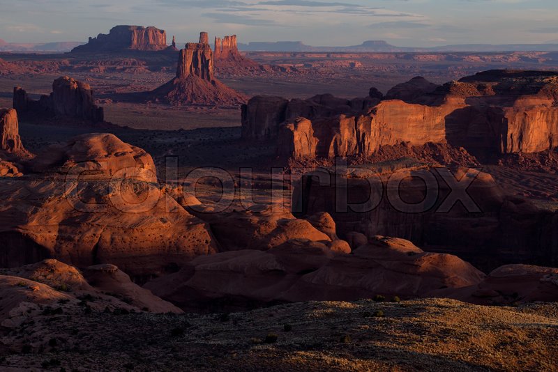 Beautiful Sunset in Hunts Mesa navajo ... | Stock image | Colourbox
