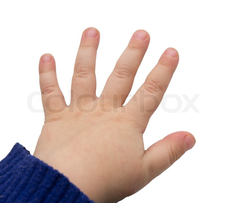 Hand of the baby on a white background | Stock image | Colourbox