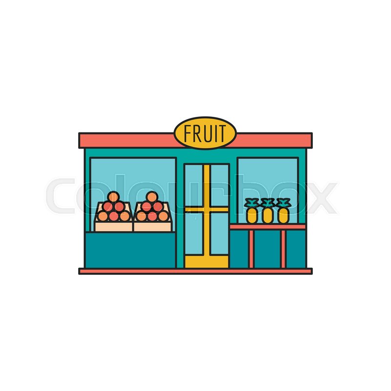 Fruit store icon. Cartoon Fruit store ... | Stock vector | Colourbox