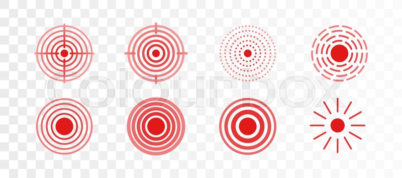 Vector set of red rings icon for ... | Stock vector | Colourbox