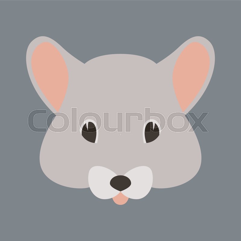 Mouse face vector illustration flat ... | Stock vector | Colourbox