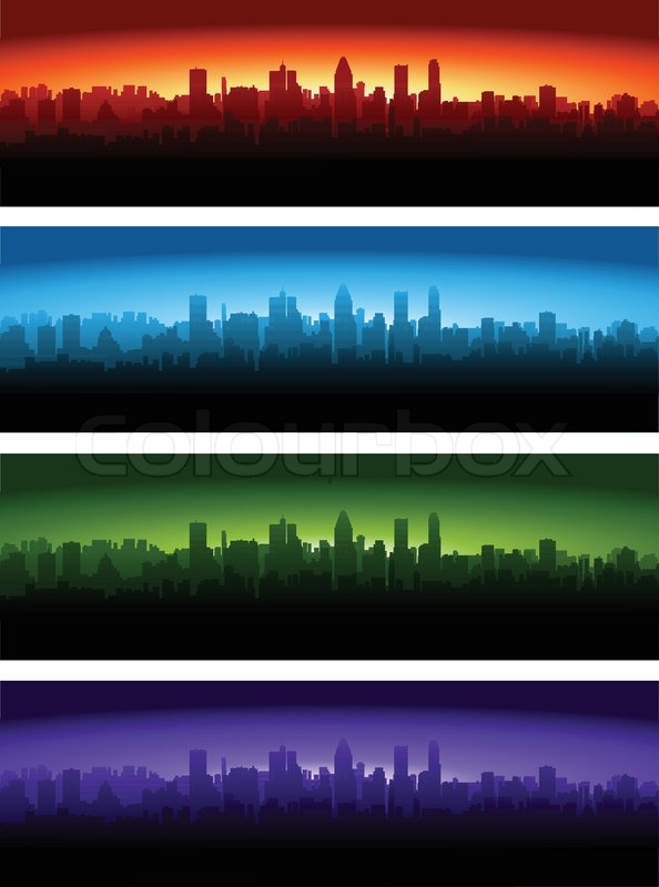 Day night morning sunset | Stock vector | Colourbox