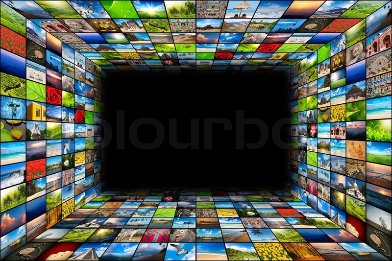 Abstract multimedia background composed ... | Stock image | Colourbox