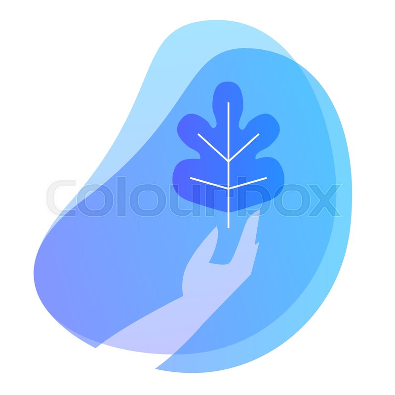 Nature leaf on hand. symbol concept of ... | Stock vector | Colourbox