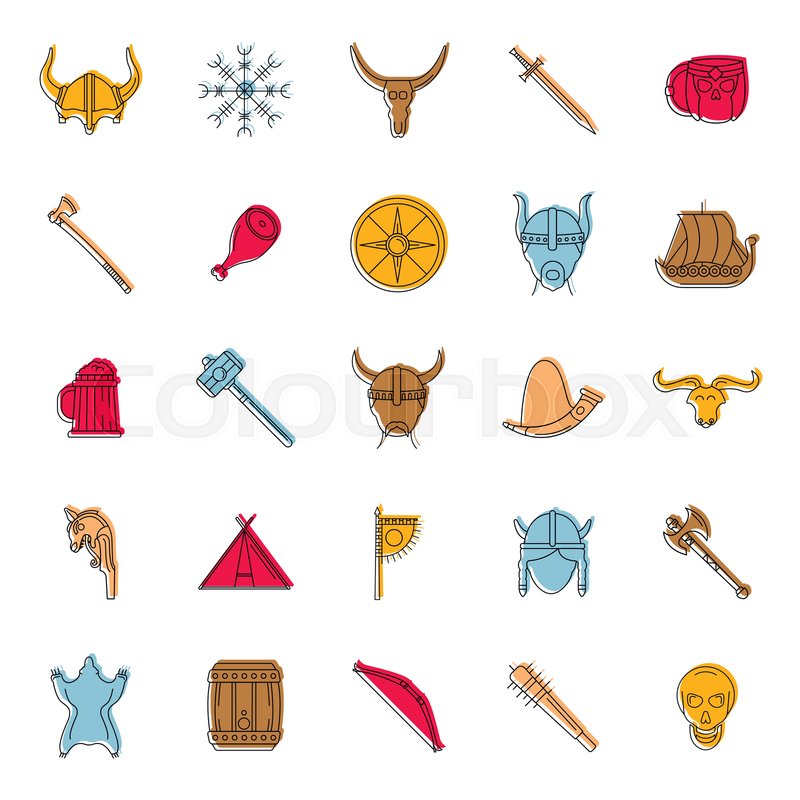 Vikings icon. Doodle illustration of ... | Stock vector | Colourbox