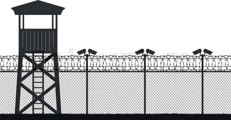 Prison tower, checkpoint, protection ... | Stock vector | Colourbox
