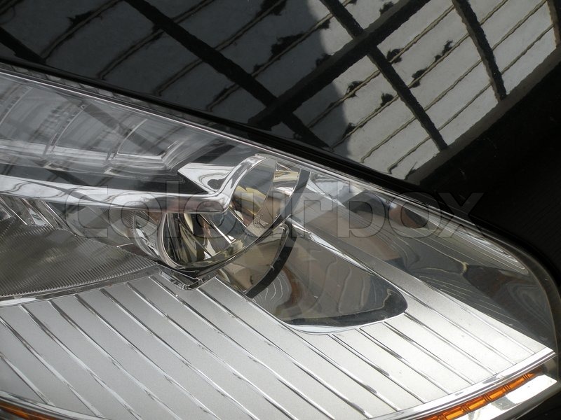 Close up of car front light lamp ... | Stock image | Colourbox