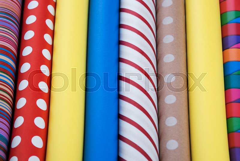 Colorful paper for wrapping gifts. ... | Stock image | Colourbox