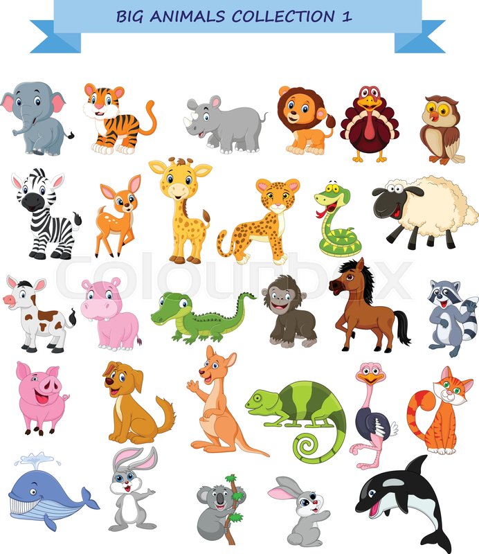 Vector illustration of Big animals ... | Stock vector | Colourbox