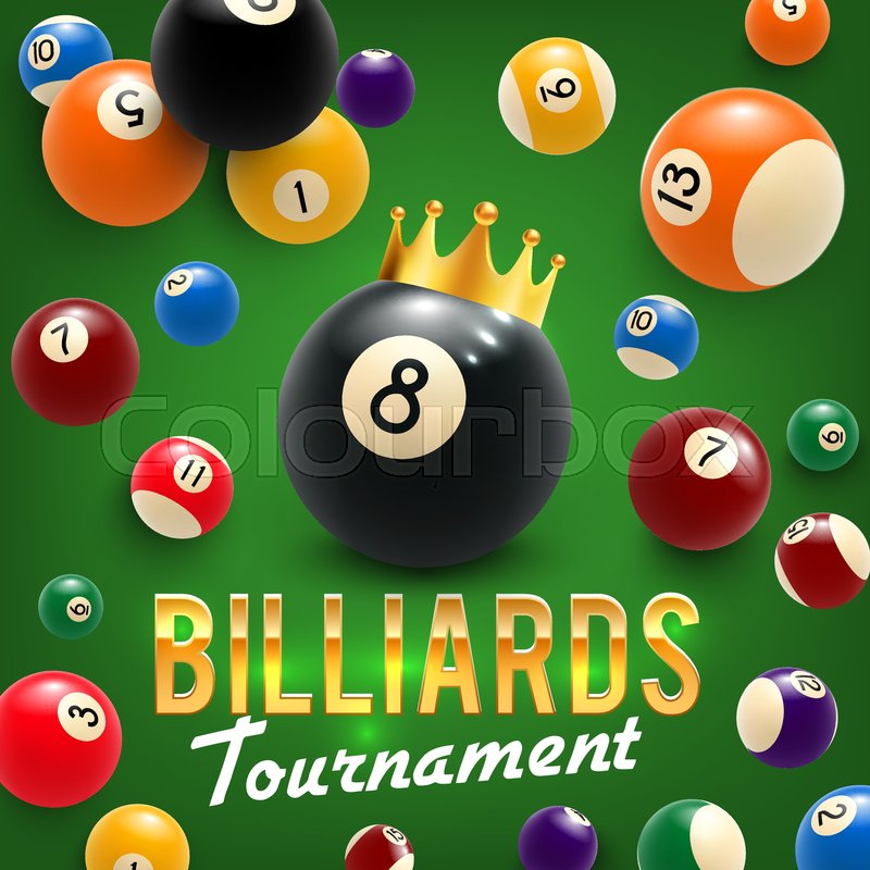 Billiards game tournament, vector. ... | Stock vector | Colourbox