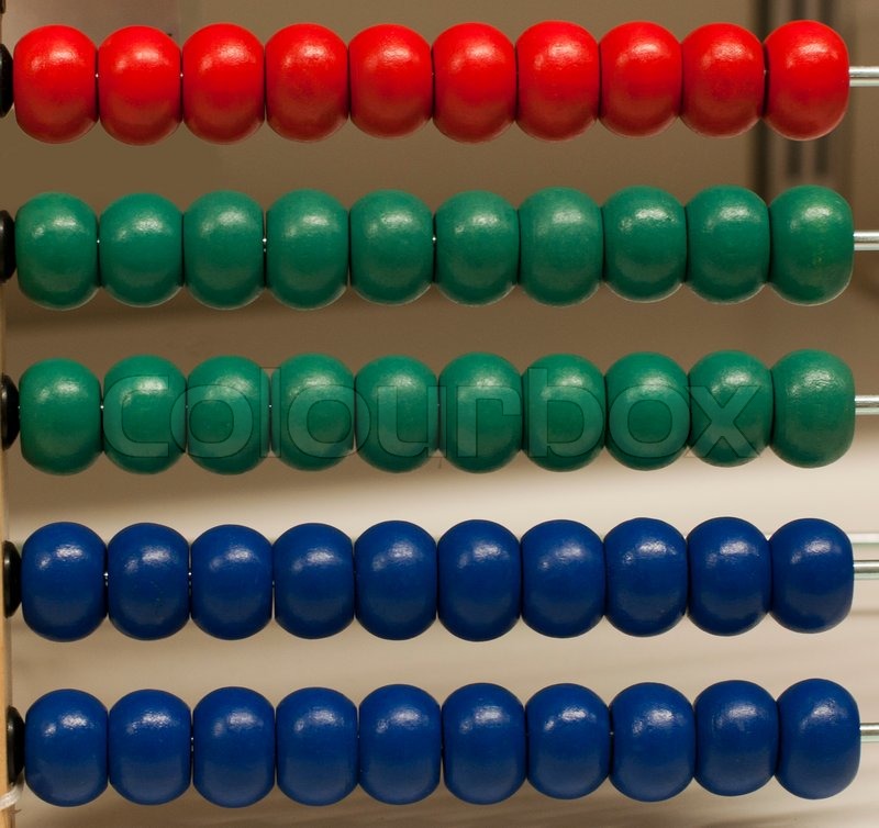 Red green and blue abacus | Stock image | Colourbox