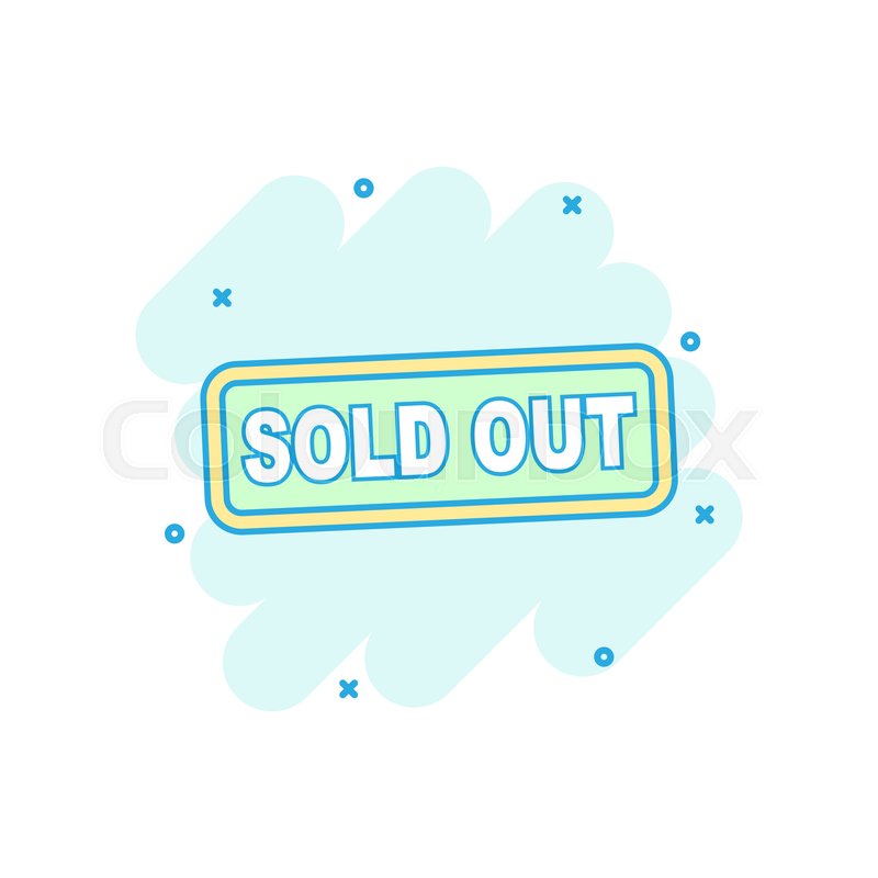 Cartoon colored SOLD out stamp icon in ... | Stock vector | Colourbox