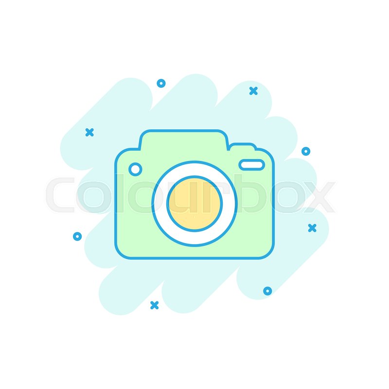 Cartoon colored photo camera icon in ... | Stock vector | Colourbox