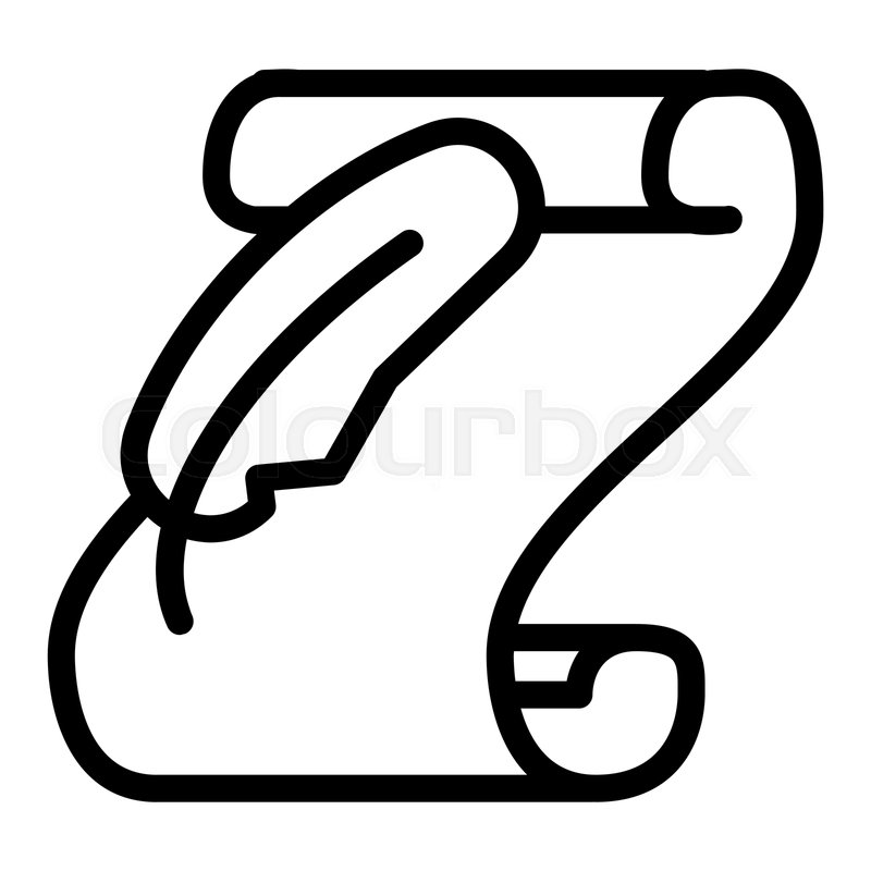 Old Paper Scroll With Feather Png