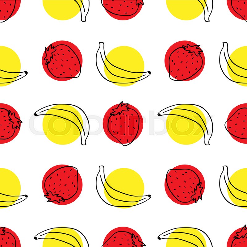 Banana and strawberry seamless pattern ... | Stock vector | Colourbox