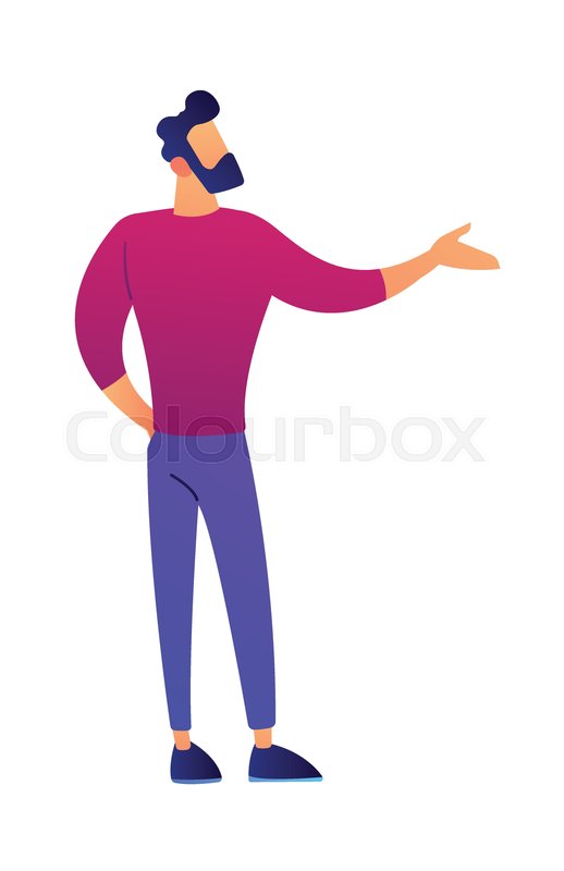Businessman doing presenting gesture ... | Stock vector | Colourbox
