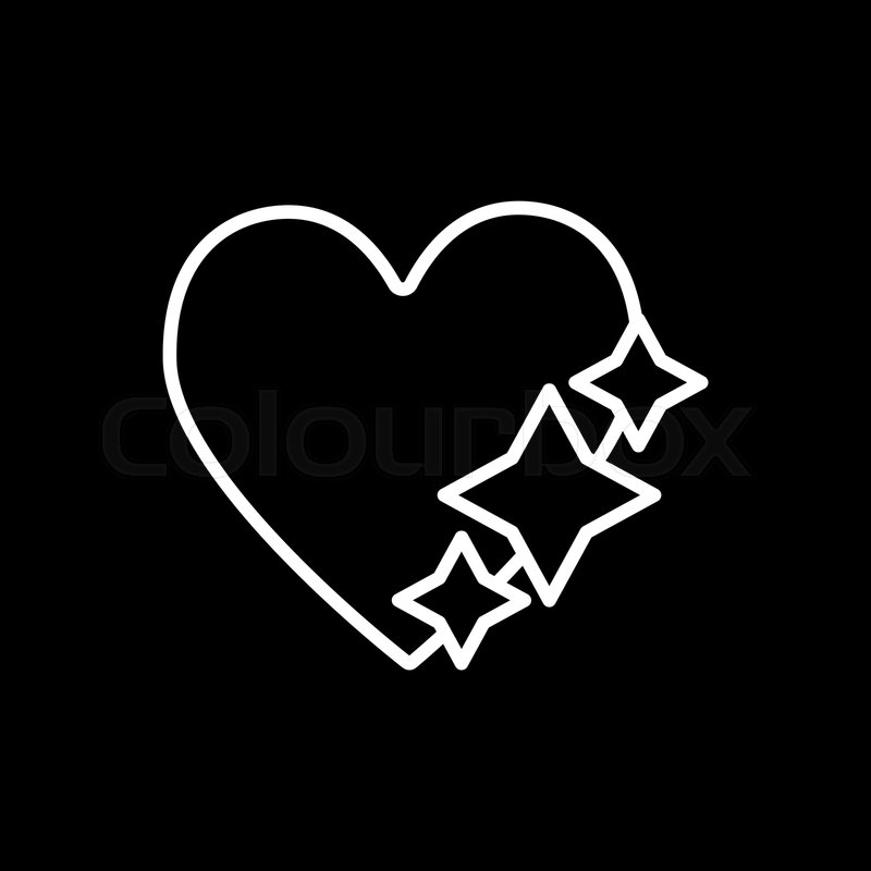 Heart with a stars line icon. Love ... | Stock vector | Colourbox