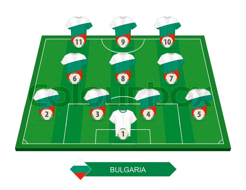 Bulgaria football team lineup on ... | Stock vector | Colourbox