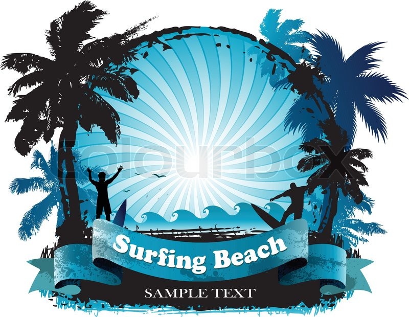 Surfing background | Stock vector | Colourbox