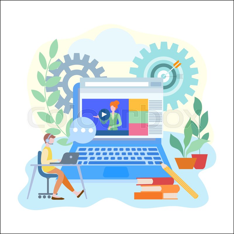 Online learning education, internet ... | Stock vector | Colourbox