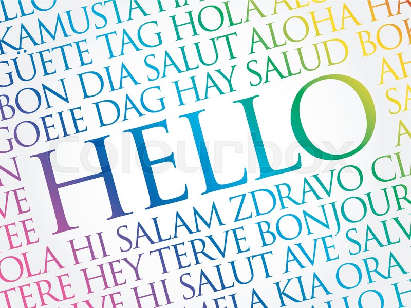 Hello word cloud in different ... | Stock vector | Colourbox