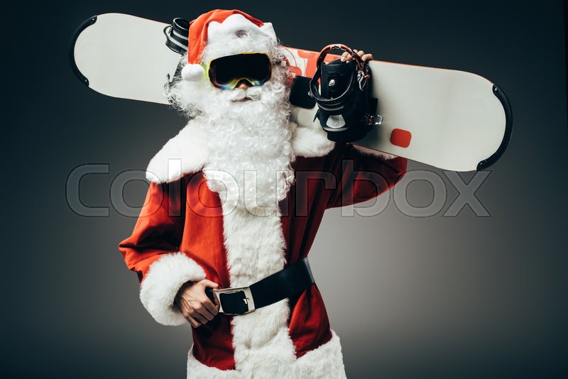 Serious santa claus in ski mask ... | Stock image | Colourbox