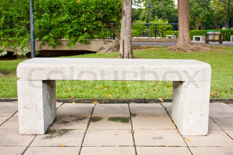 Stone bench in the park | Stock Photo | Colourbox