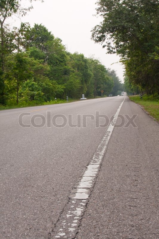 White edge line road | Stock image | Colourbox