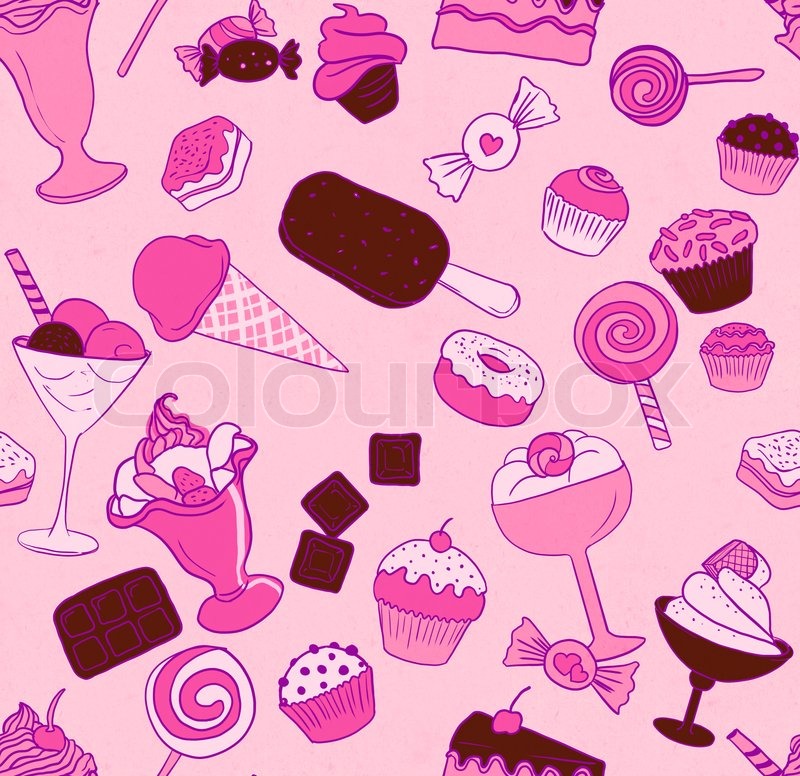 Pink seamless candy pattern | Stock image | Colourbox