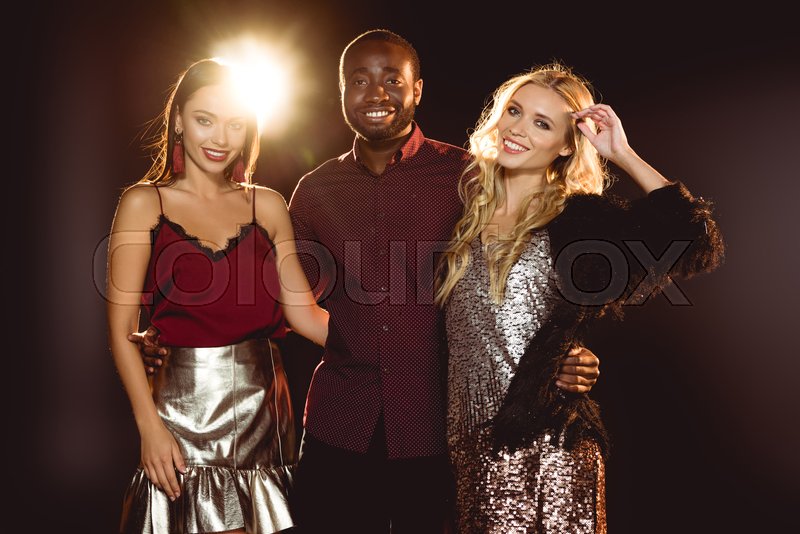 Smiling African American Man Hugging Stock Image Colourbox