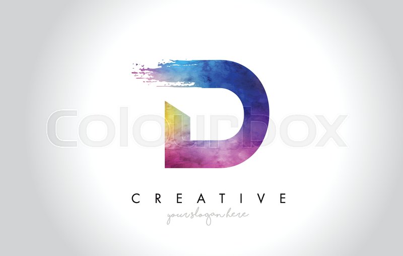 D Paintbrush Letter Design with ... | Stock vector | Colourbox