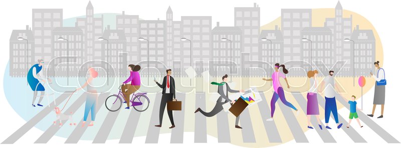 Street crowd vector illustration. ... | Stock vector | Colourbox