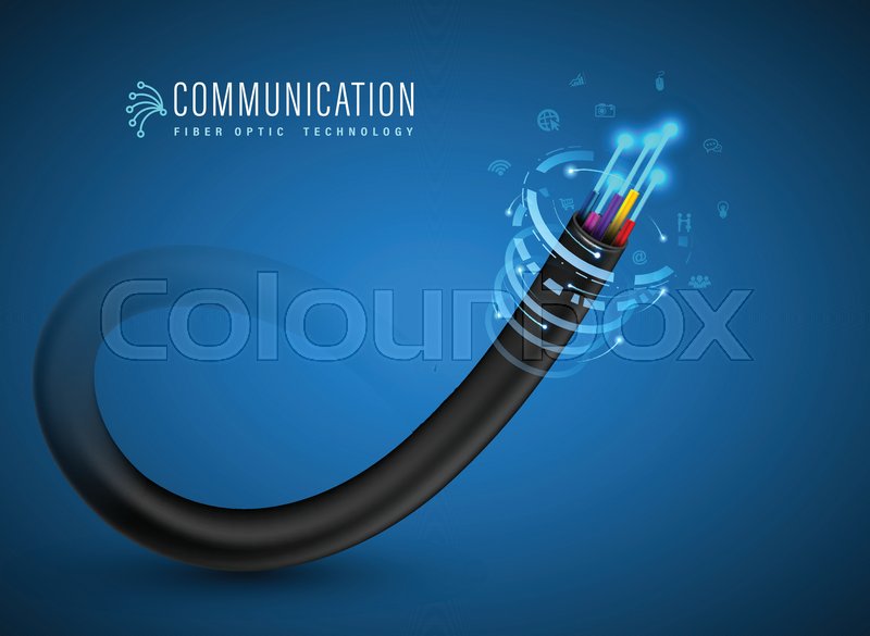 Fiber optic cable connecting concept ... | Stock vector | Colourbox