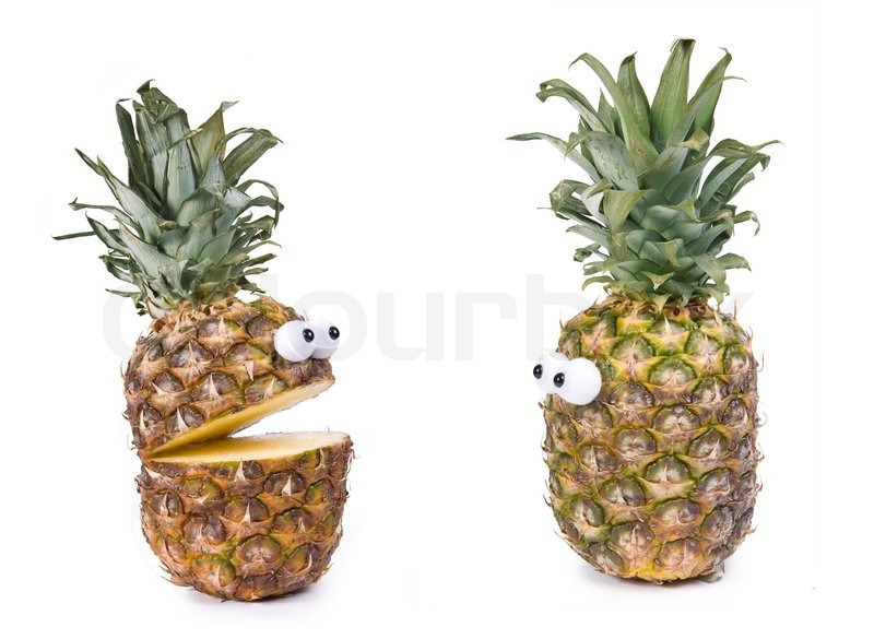 Two pineapple isolated on white ... | Stock image | Colourbox