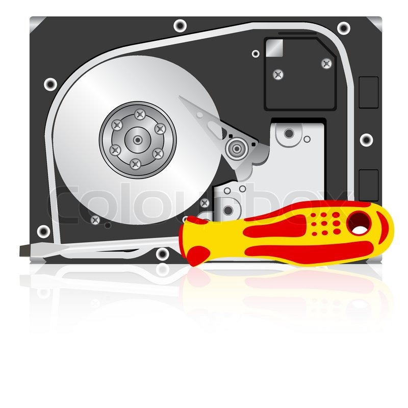 Computer hard disk drive and ... | Stock vector | Colourbox