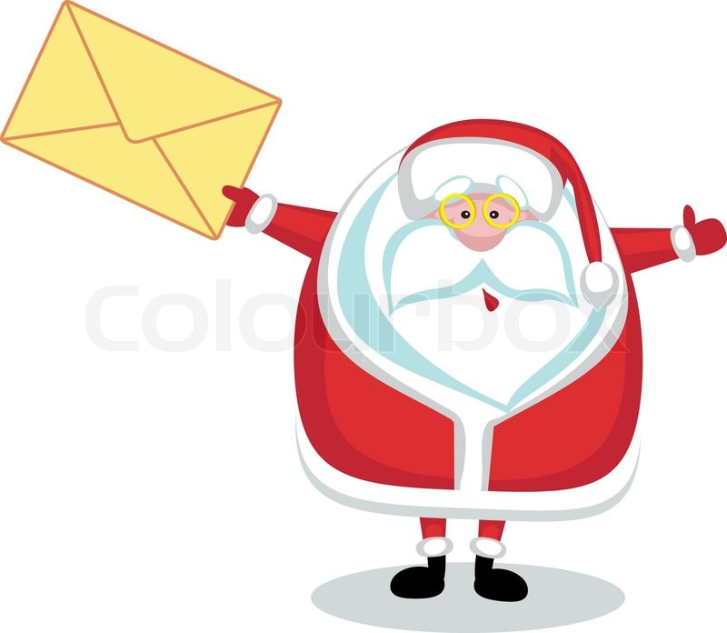 Santa with mail | Stock vector | Colourbox