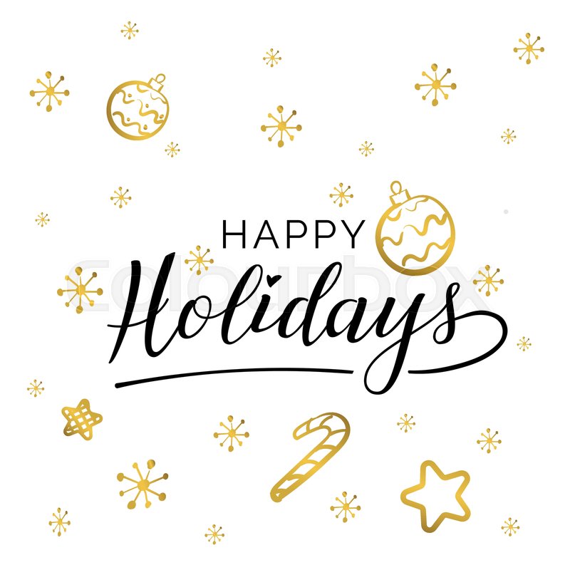 Happy Holidays Black And White Card