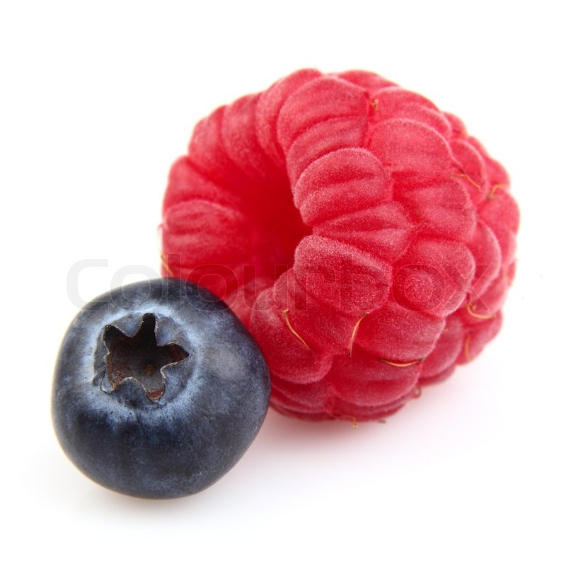 Raspberry with blueberry Macro ... | Stock image | Colourbox