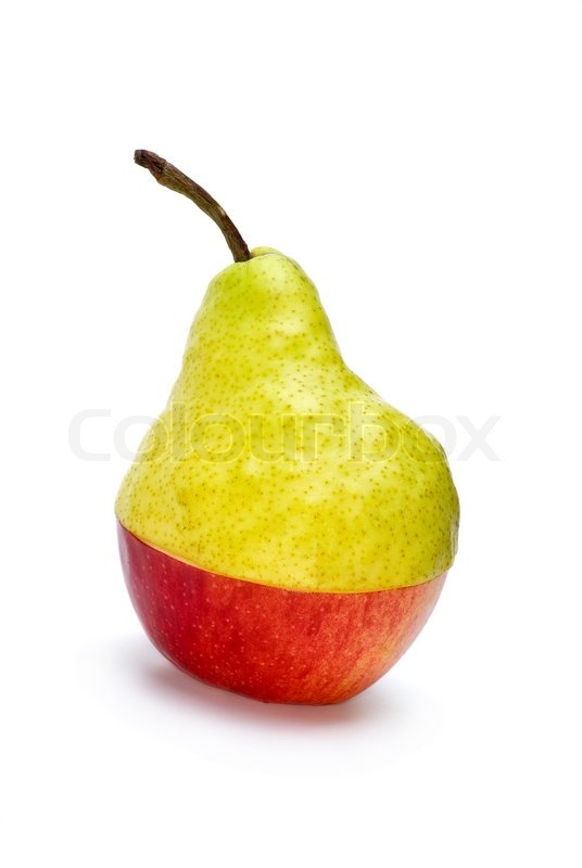 Half-Aple-and-half-pear "hybrid" | Stock image | Colourbox