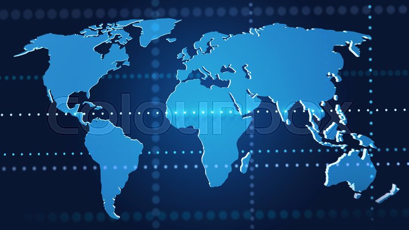 View of a Connected world map on a ... | Stock image | Colourbox