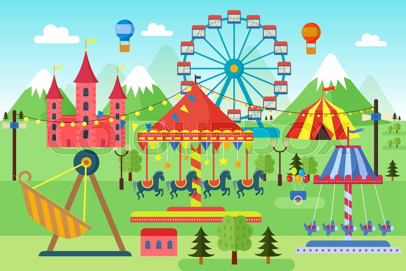 Country Fair Clipart Seteps Stock Vector Illustration