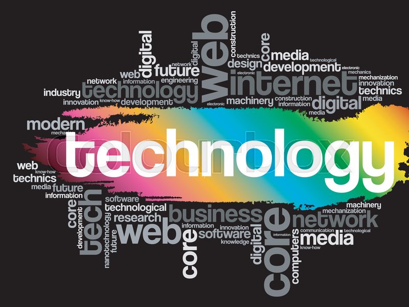 Technology word cloud collage, ... | Stock vector | Colourbox